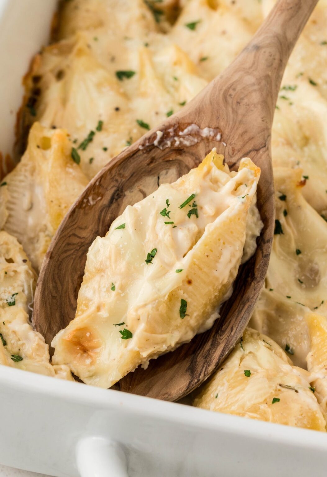 Chicken Alfredo Stuffed Shells - Together as Family