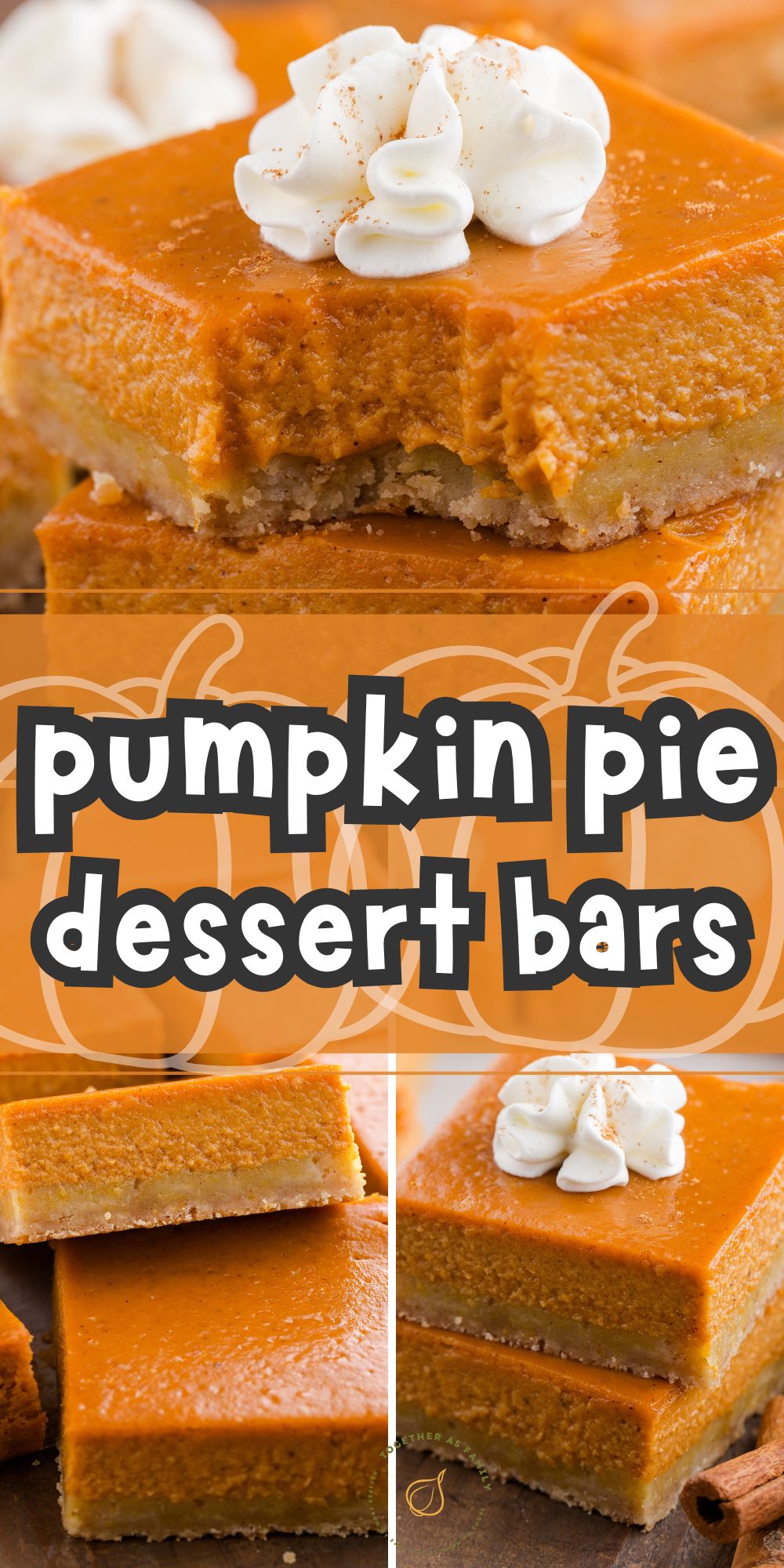 Pumpkin Pie Dessert Bars (With Shortbread Crust) - Together as Family