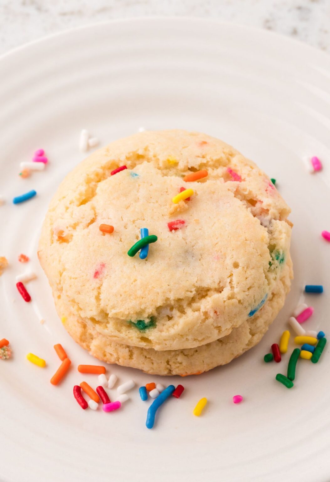 Easy Frosted Funfetti Cake Mix Cookies - Together as Family
