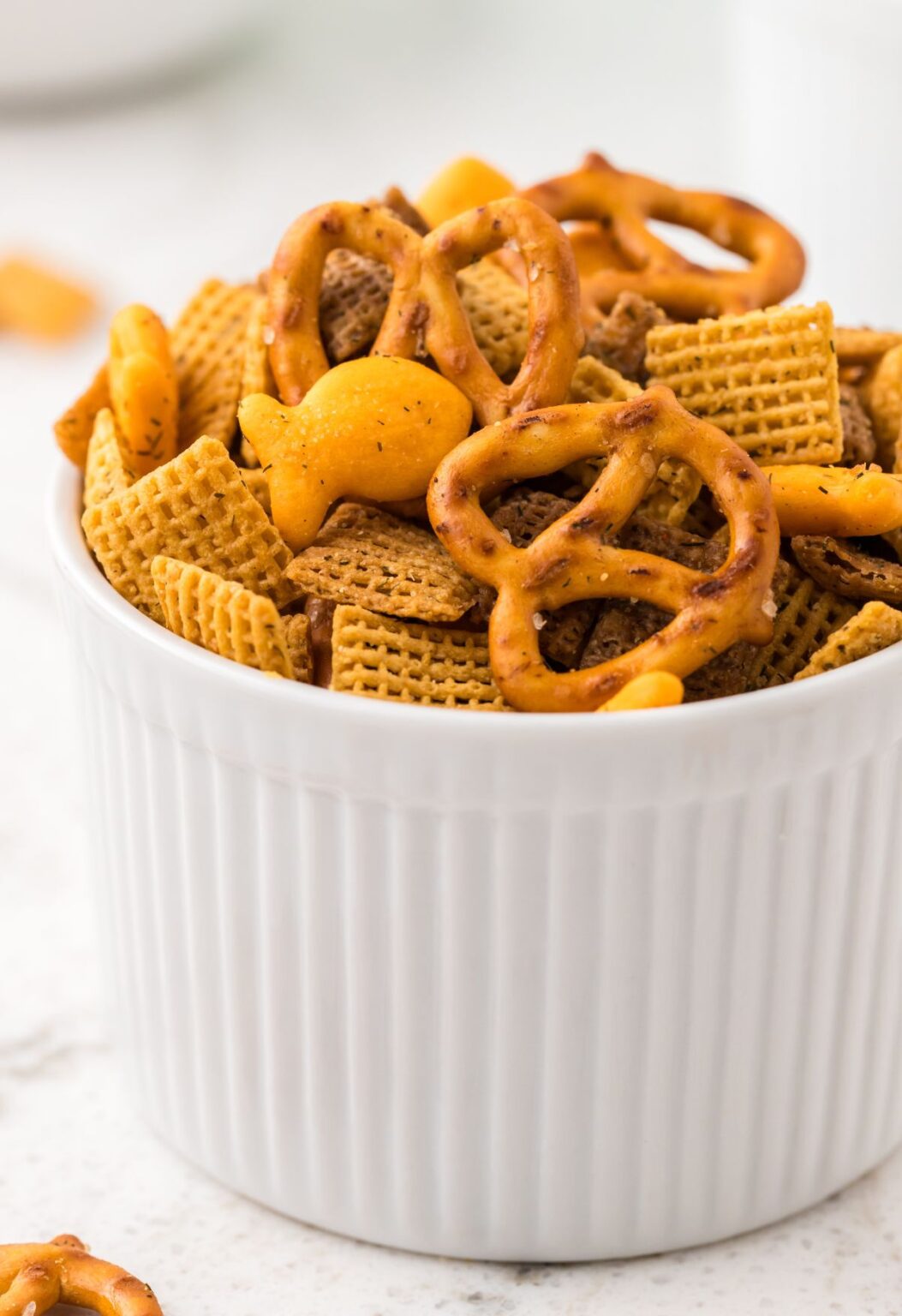 Dill Pickle Chex Mix Recipe (Savory Party Snack Mix) - Together as Family