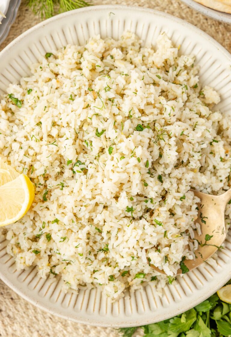 Herby Lemon Greek Rice Pilaf Recipe - Together as Family