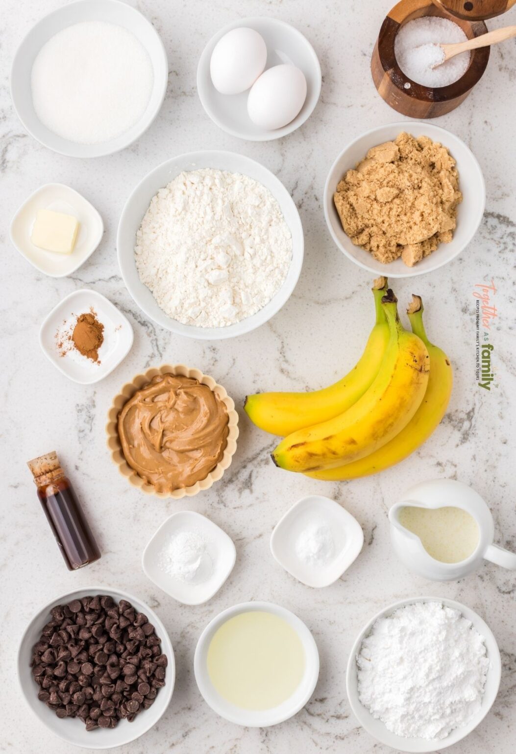 Peanut Butter Banana Muffins With Chocolate Chips - Together as Family